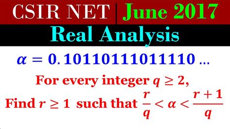 csir net mathematics june 2017 real analysis rational and irrational number youtube