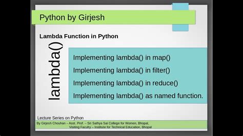 lambda anonymous function in python youtube