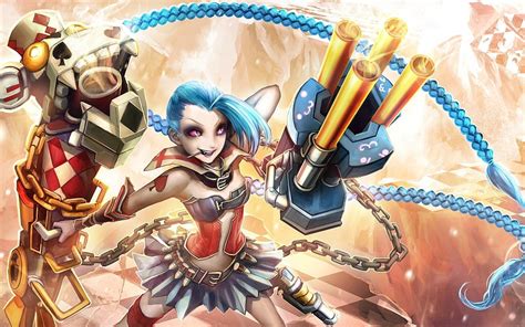 Blue Haired Anime Character Illustration Jinx League Of Legends Blue Hair Weapon Fan Art