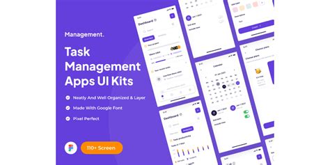 Tasker Task Management Apps UI Kits Community Figma