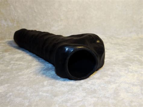 Black Rubber Anatomical Penis Cock Balls Sheath Sleeve Cage Extension For Sale Online Ebay