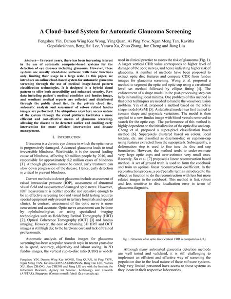pdf a cloud based system for automatic glaucoma screening