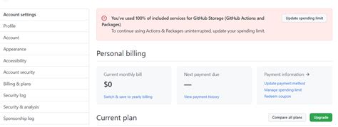 workflow [github actions] create artifact container failed artifact storage quota has been