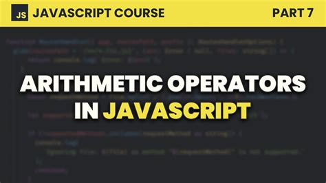 Arithmetic Operators JavaScript For Beginners 7 YouTube