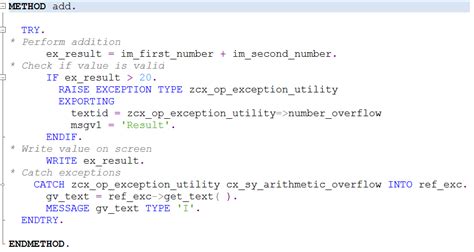 Abap What Is The Use Of Adding An Exception To A Method Of A Global