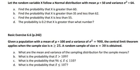 solved let the random variable x follow a normal