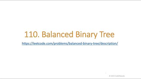 leetcode 110 balanced binary tree optimal solution with o n complexity youtube