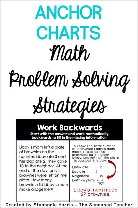 problem solving strategies anchor chart lesson plan p