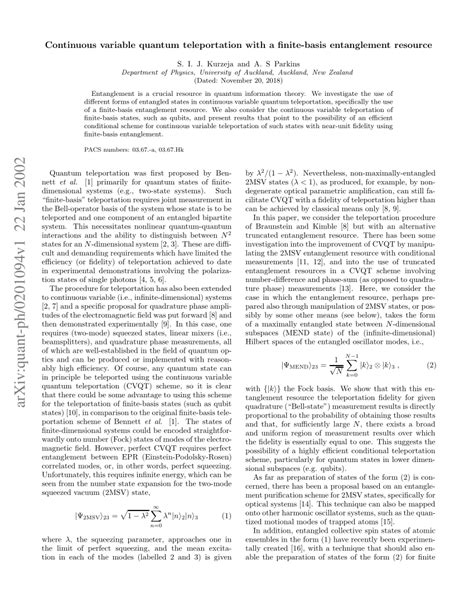 pdf continuous variable quantum teleportation with a finite basis entanglement resource