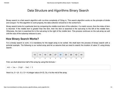 binary search lecture notes 1 10 data structure and algorithms binary search data structure