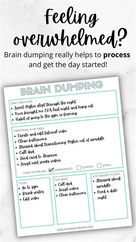 How To Declutter Your Mind With A Brain Dump Freedom In A Budget