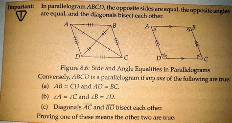 solved important in parallelogram abcd the opposite sides are equal the opposite are equal