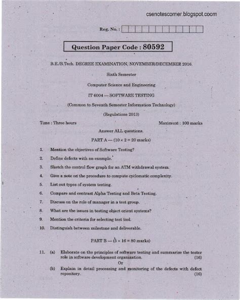 cse notes it6004 software testing