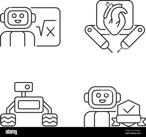 Robotics Technology Linear Icons Set Stock Vector Image Art Alamy
