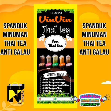 Spanduk Banner Backdrop Minuman Thai Tea Cetak Spanduk Minuman Thai Tea