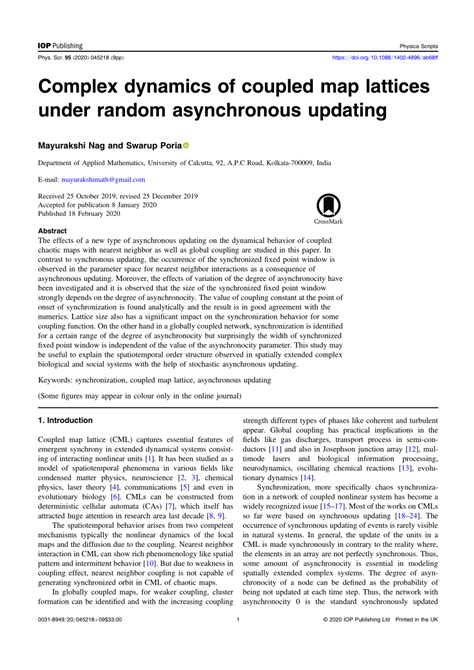 complex dynamics of coupled map lattices under random asynchronous updating request pdf