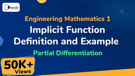 implicit function definition and example partial differentiation engineering mathematics 1