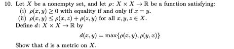 solved 10 let x be a nonempty set and let p x x x r be