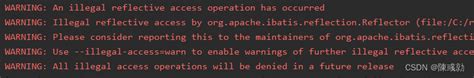 MybatisWARNING An illegal reflective access operation has occurred CSDN博客