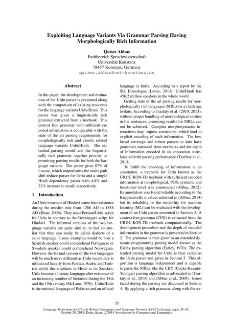 pdf exploiting language variants via grammar parsing having morphologically rich information
