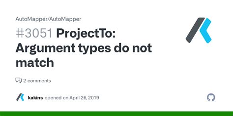 ProjectTo Argument Types Do Not Match Issue 3051 AutoMapper