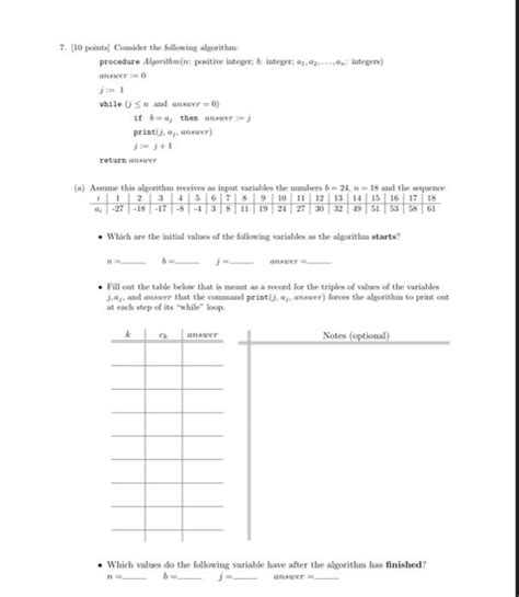 solved 7 [10 points consider the following algorithm