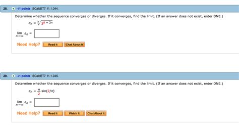 solved determine whether the sequence converges or diverges