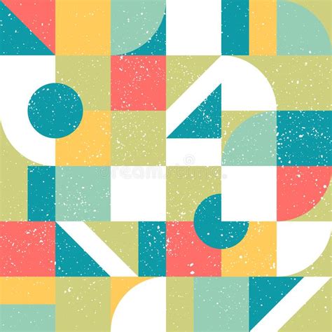 Colorful Abstract Vector Seamless Pattern With Geometric Shapes Stock