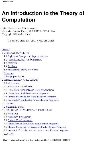solutions for introduction to the theory of computation 1st by eitan gurari book solutions