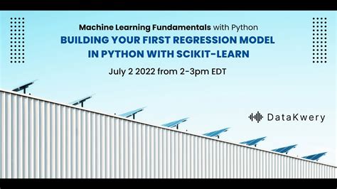 building your first regression model in python with scikit learn youtube