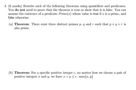 solved 4 6 marks rewrite each of the following theorems