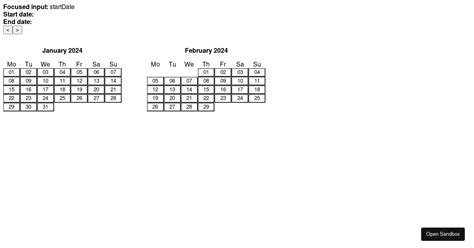 Datepicker React Hooks Example Forked Codesandbox