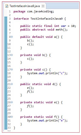 private interface methods in java 9 java4coding