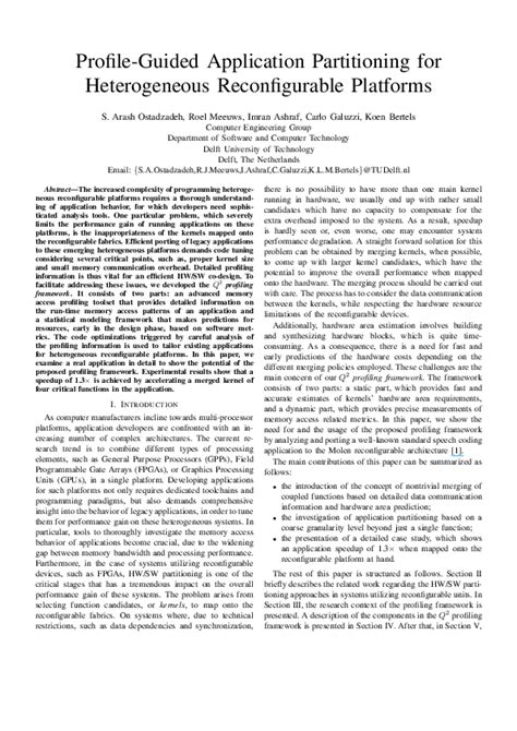 pdf profile guided application partitioning for heterogeneous reconfigurable platforms koen