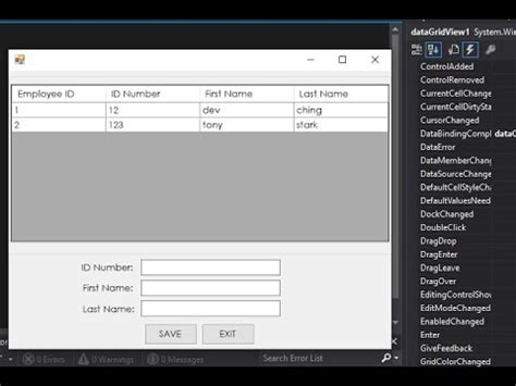 C Tutorial 4 Datagridview DataBindingComplete And CellClick Event
