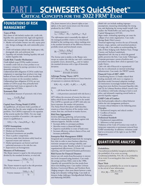frm 2022 part 1 schweser s quicksheet frm part 1 critical concepts for the 2022 frm exam