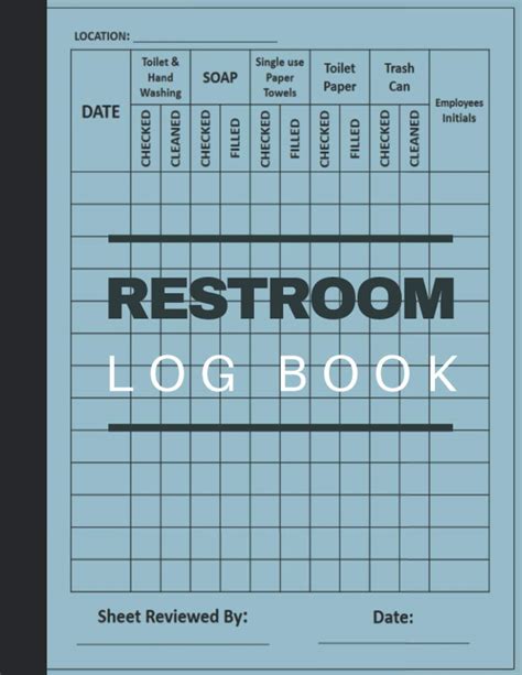 Buy Restroom Cleaning Log Book Restroom Cleaning Checklist Daily The