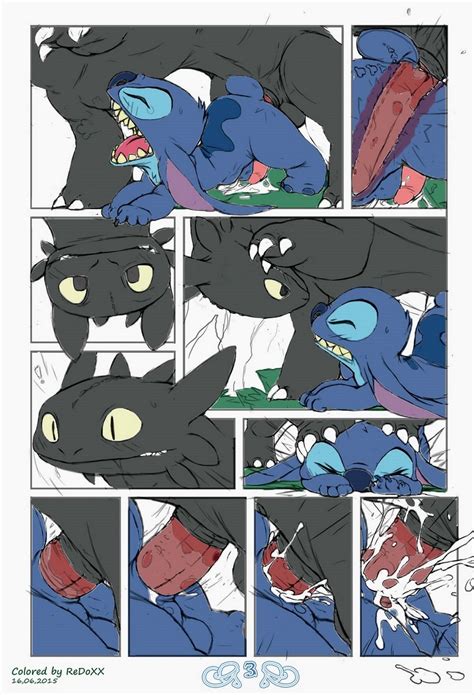 Stitch Vs Toothless Color 004 Gay Furry Comics