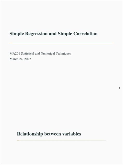 ma261simpleregressionsimplecorrelation pdf regression analysis linear regression