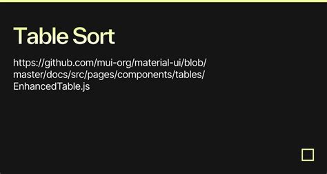 Table Sort Codesandbox