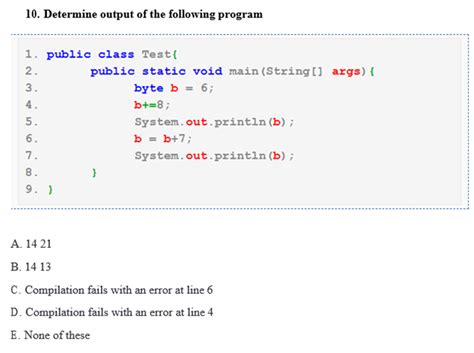 solved 10 determine output of the following program 1 public class 1 answer transtutors
