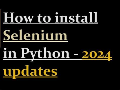 How To Install Selenium In Python YouTube