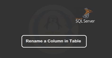 Sql Server Rename Column Infochart