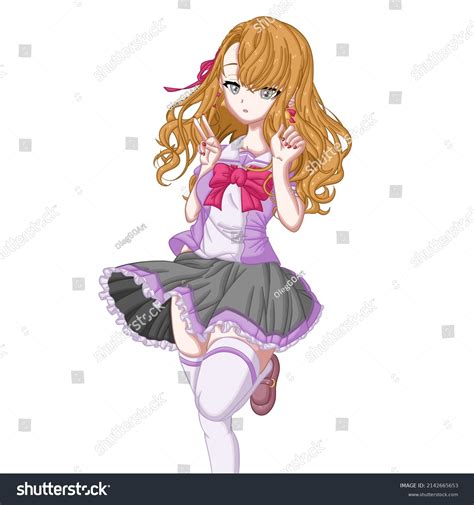 Cute Sexy Anime Girl 库存插图 2142665653 Shutterstock