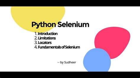 python selenium introduction youtube
