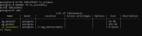 postgresql alter tablespace用法及代码示例 纯净天空