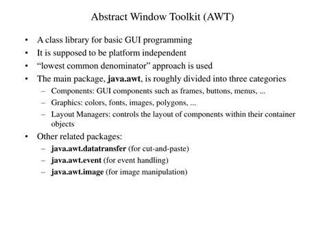 PPT Abstract Window Toolkit AWT PowerPoint Presentation Free
