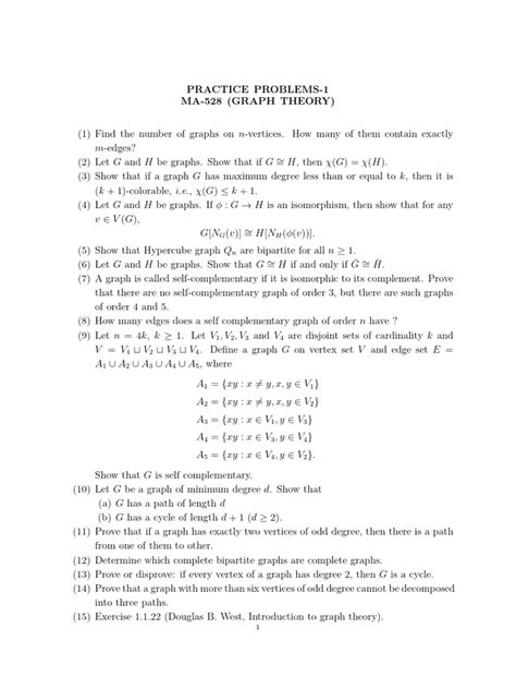 problem sheet 1 pdf vertex graph theory graph theory