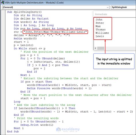 VBA To Split With Multiple Delimiters In Excel 2 Easy Ways