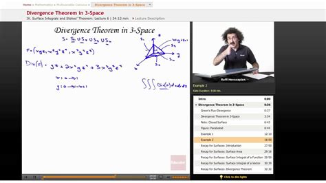 divergence theorem in 3 space multivariable calculus with youtube